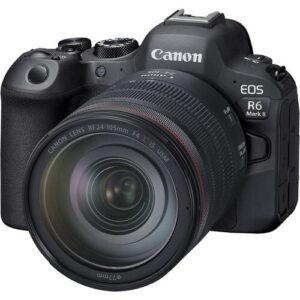 Canon EOS R6 Mark II Mirrorless Camera with RF 24-105mm f/4 L is USM Lens+ Canon EF 75-300mm III Lens+500mm f/8 Preset Telephoto Lens+case+256Memory Cards (24PC)