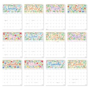 S&O Five Color Floral 2024 Wall Calendar Runs from Now to December 2024 - Tear-Off Monthly Calendar - Academic Wall Calendar - Hanging Calendar to Track Anniversaries & Appointments - 13.5"x10.5”in