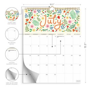 S&O Five Color Floral 2024 Wall Calendar Runs from Now to December 2024 - Tear-Off Monthly Calendar - Academic Wall Calendar - Hanging Calendar to Track Anniversaries & Appointments - 13.5"x10.5”in