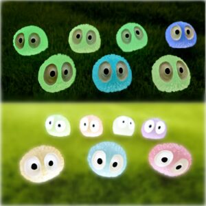 wanukir multicolor glow in dark tree elves fairy 28pcs miniature fairy garden accessories luminous ghost, garden decoration outdoor patio lawn yard fish tank potted plants kit