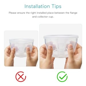 Paruu P10 Full Set Collector Cup, Original Breast Pump Parts, Wearable Breast Pump Replacement Accessories, 1 Set