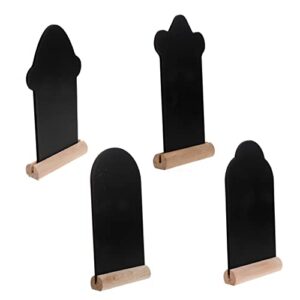 stobok 4pcs tombstone blackboard decoration desk topper decor for home woodsy decor desktop decors note blackboards decors message board signs display board household wooden mini craft