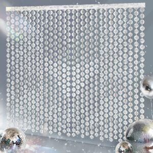 disco ball foil curtain for last disco bachelorette party decorations,disco ball backdrop curtain,disco party photography backdrop curtains (2 pack)