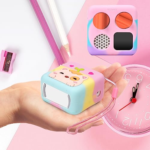 MGZNMTY Multicolor Silicone Case Compatible with Yoto Mini Player, Protective Sleeve Cover for Kids Audio Music Player, Cat Pattern Designed for Mini Player Jacket (Macarons)