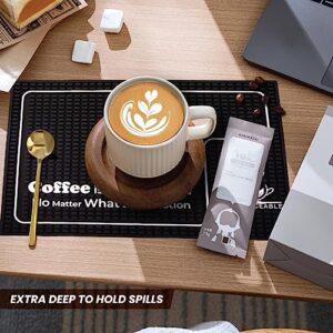 ESSENCEABLE Coffee Mat - Coffee Mat Mats for Countertop - 18" x 12" - Non-Slip, Heat-Resistant, Easy-to-Clean Coffee Matt for Counter - Premium Quality Coffee Station Mat, Espresso Mat