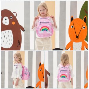 Toddler Backpack for Boys Girls, Preschool Kindergarten School Book Bag Cute Kids Backpacks with Chest Strap, Rainbow