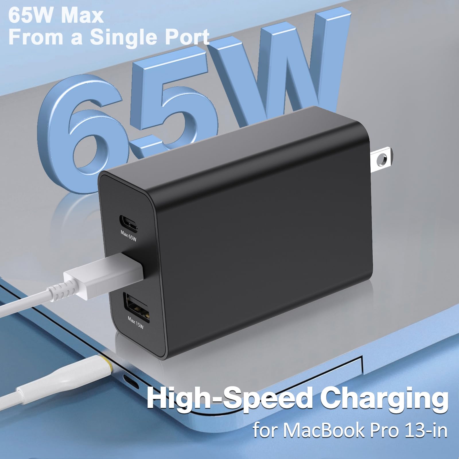 Samsung 65W Trio Adapter-3-Port GaN Super Fast Charging Wall Charger for Samsung Galaxy S23 Ultra/S23/S23+/S22 Ultra/S22/S21/S20/Note 10/20 /Earbuds and laptopsand