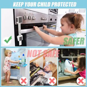 2 PCS New Version Baby Proof Child Locks for Cabinets - Child Safety Cabinet Locks for Babies, No Screws & Magnets Multi-Purpose for Drawers, Fridge, Dishwasher, Ovens, Toile…