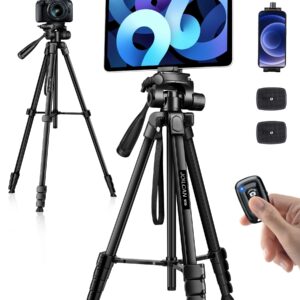 JOILCAN Phone Tripod Stand, 68" Tripod for iPad iPhone Tablet with Remote Universal Holder Carry Bag, Travel Aluminum Tripod for Video Recording Photos Vlogging Compatible with iPad Pro iPhone Camera