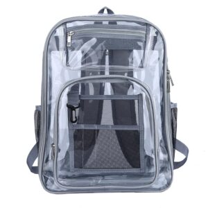 birity clear backpack heavy duty,large pvc transparent backpack,see through book bag,transparent backpack for teenager and adults,clear bookbag for school,sports,work,travel, college