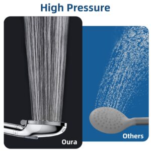 High Pressure Handheld Shower Head 4.7" Large, 10-mode Detachable Shower Head with Hard Water Filter & Adjustable Bracket, Anti-clog & Powerful to Clean Tile & Pets, with 80" Hose - Polished Chrome