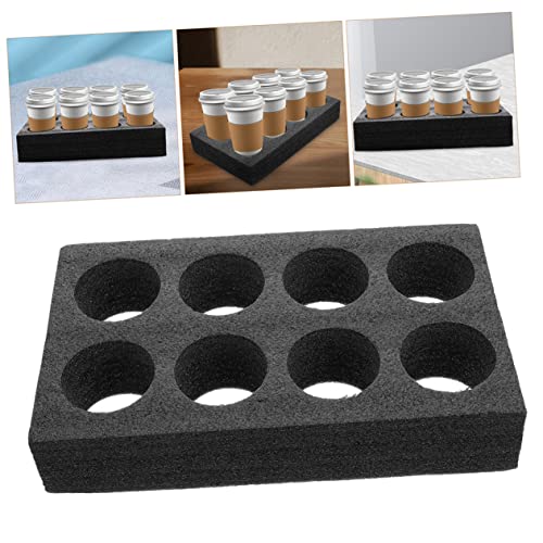 ULTECHNOVO 2pcs Milk Tea Cup Holder Cup Trays Takeout Cup Tray Beverage Takeout Bag Drink Carrier Tray Gray Espresso Cup Multi-Hole Cup Holders Coffee Pearl Cotton Cups and Plates re-usable