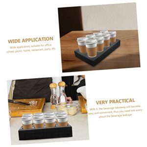 ULTECHNOVO 2pcs Milk Tea Cup Holder Cup Trays Takeout Cup Tray Beverage Takeout Bag Drink Carrier Tray Gray Espresso Cup Multi-Hole Cup Holders Coffee Pearl Cotton Cups and Plates re-usable