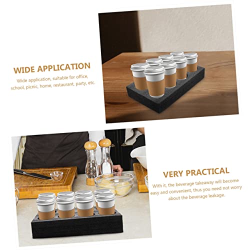 ULTECHNOVO 2pcs Milk Tea Cup Holder Cup Trays Takeout Cup Tray Beverage Takeout Bag Drink Carrier Tray Gray Espresso Cup Multi-Hole Cup Holders Coffee Pearl Cotton Cups and Plates re-usable