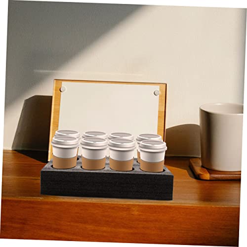 ULTECHNOVO 2pcs Milk Tea Cup Holder Cup Trays Takeout Cup Tray Beverage Takeout Bag Drink Carrier Tray Gray Espresso Cup Multi-Hole Cup Holders Coffee Pearl Cotton Cups and Plates re-usable