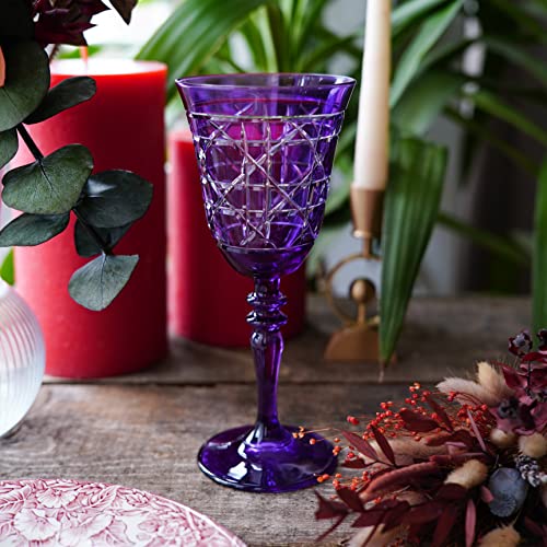 SANTA MARLA Wine Glasses - Colored wine glasses (Red, Black, Green, Yellow, Blue, Purple) (Purple)