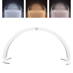 Jectse Half Moon Desk Lamp, 28 Inch Nail Desk Lamp LED Half Moon Light Nail Light with 10 Brightness and 7 Colors, Dimmable Half Moon Lamp for Nails Lash Extension Tattoo (US Plug)