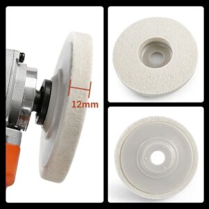 2023 New Wool Polishing Wheel Disc - Wool Felt Polishing Wheel Disc Kit for 4" Angle Grinder 100 Angle Grinder, Durable Felt Polishing Pads for Metal, Marble Stone, Furniture Car Wax (2)