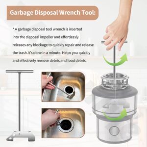 Garbage Disposer Unjamming Wrench Compatible With all Waste King & Moen Garbage Disposals Used to Remove any Blockage or Debris Above The Sink Silver