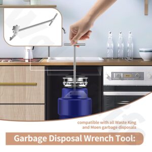 Garbage Disposer Unjamming Wrench Compatible With all Waste King & Moen Garbage Disposals Used to Remove any Blockage or Debris Above The Sink Silver