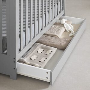 South Shore, Cookie Crib with Drawer, Soft Gray