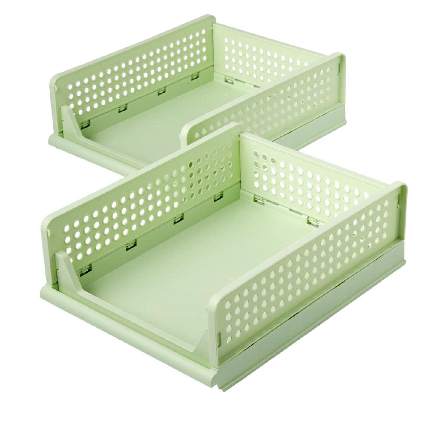 StoreSmith Set of 2 Small Stack & Slide Organizers (Mint)