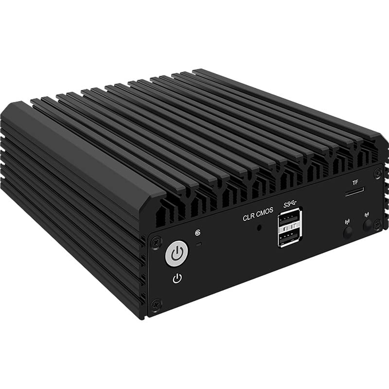 Micro Firewall Appliance Intel N200 Quad Core, 4 Intel I226-V 2.5GbE NIC Ports Fanless Mini PC, Network Gateway Soft Router Mini Computer, Support AES-NI, DDR5 RAM, Barebone, 8GB RAM 128GB SSD