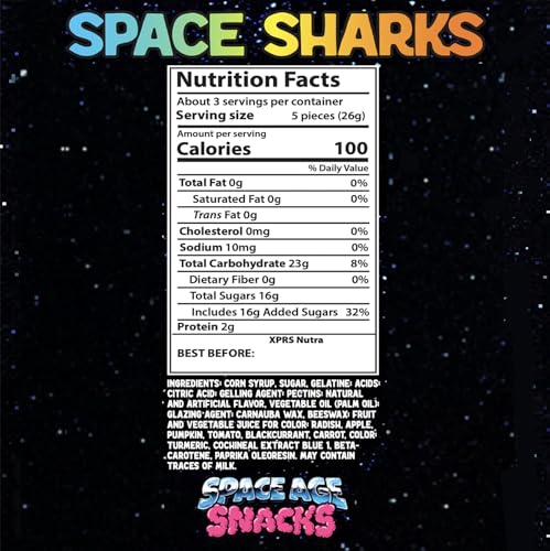 Freeze Dried Gummy Sharks - Premium Candy Shipped in a Box for Extra Protection - Space Age Snacks Space Sharks Freeze Dry Candy for All Ages (3 Ounce)