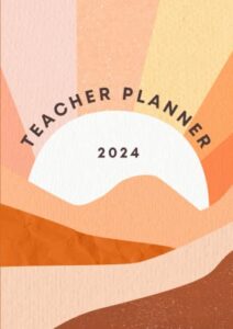 retro sun rays annual teacher planner 2024