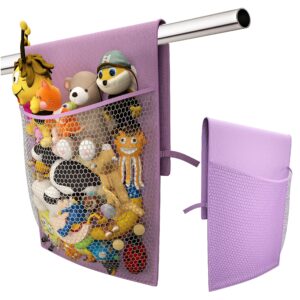 stuffed animal storage pocket for closet and chair caddy organizer for stuffier, baby ideas holder, toy plush storage/hammock hanging storage net big girls toddler large bag animals purple