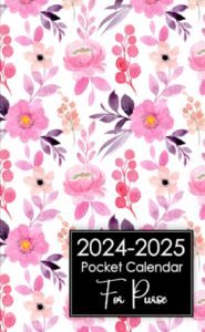 2024-2025 pocket calendar: 24 months small size planner for purse from january 2024 to december 2025