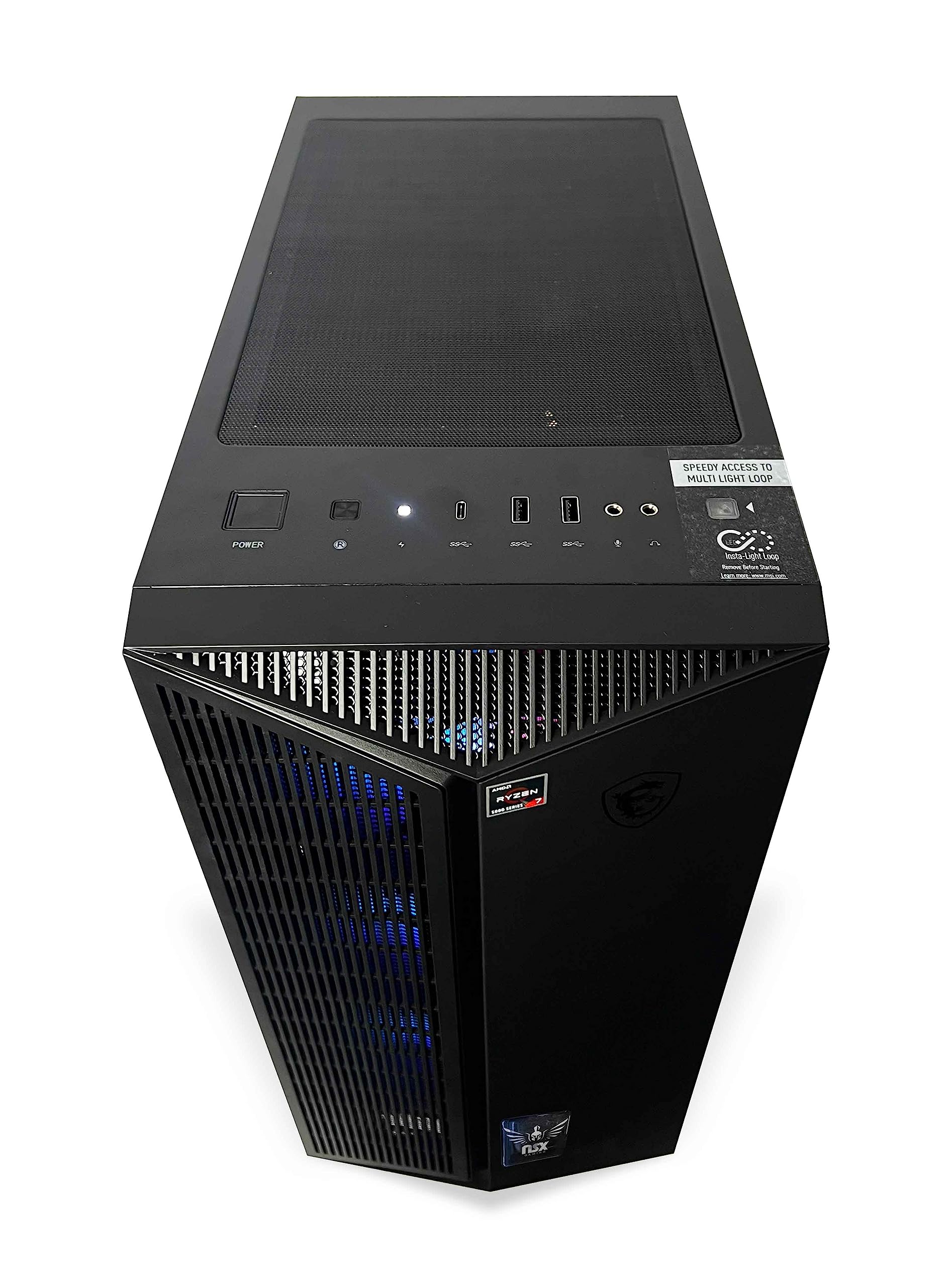 NSX GAMING Desktop Pc AMD Ryzen 7 5700X, RTX 3060 Ventus 2X, 1TB NVME SSD, 16GB DDR4 RAM 3600 RGB, 650W Bronze PSU, 240mm Watercooling, Wi-Fi, Windows 11 Home 64, Keyboard and Mouse Gamer