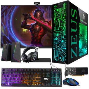 techmagnet gaming desktop pc, intel i5 6th gen, zeus pro 6, gt 1030, 32gb ram argb, 1tb ssd + 2tb hdd, 24 inch monitor, rgb front panel 385 patterns, rgb kit, win 10 pro (renewed)