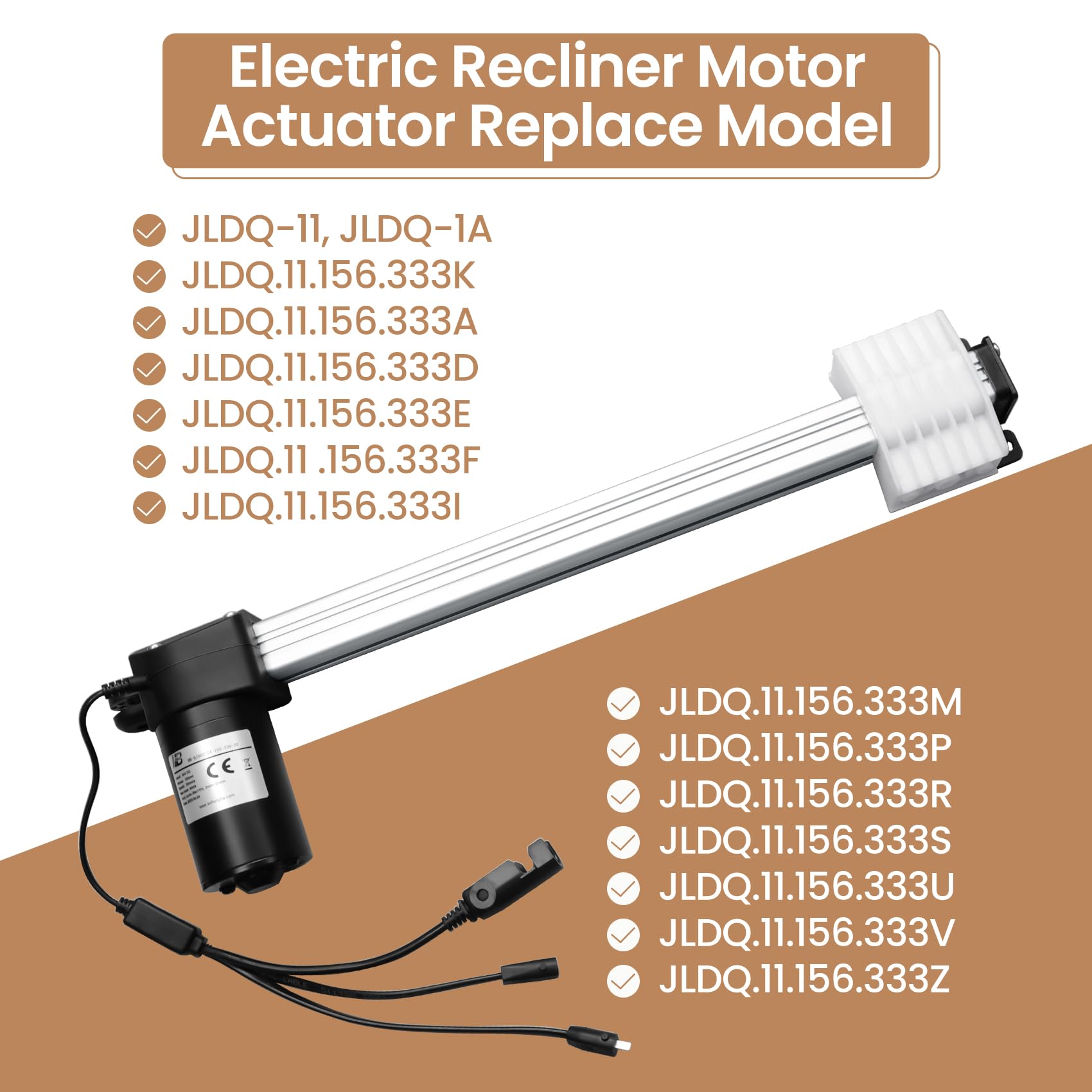 EXMIATOV Power Sofa Lift Motor Compatible with okin Electric Recliner Motor Actuator,Part # JLDQ-11, JLDQ-1A, JLDQ.11.156.333K for Electric Recliner Lift Chair-13/330mm