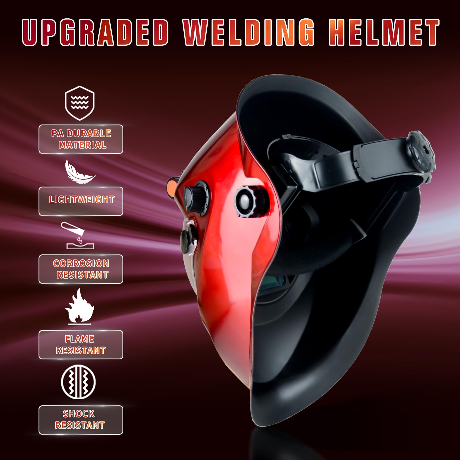 TRQWH Auto Darkening Welding Helmet with Light Solar Powered True Color Welding Hood 2 Arc Sensor Wide Shade 9-13 Welding Mask with Extra Grinding Mode Weld Helmet (KTS-KP03)