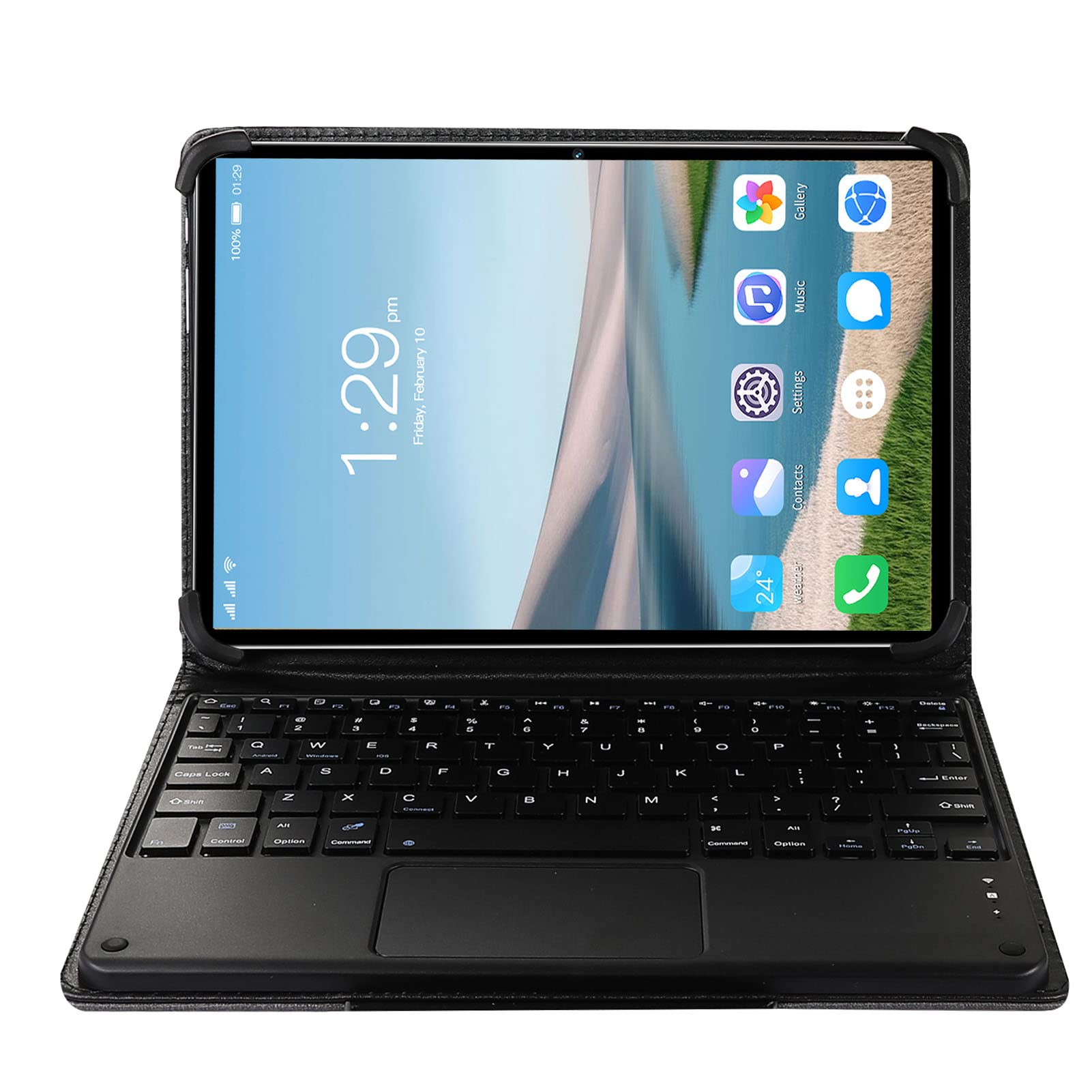 Yoidesu 10.1 Inch Tablet with Bluetooth Keyboard and Case, 8GB RAM 256GB ROM, HD Touch Screen, 16MP 8MP Dual Cam, Octa Core CPU Gaming Tablet, 5G WiFi Dual SIM Phone Call Tablet (US Plug)