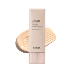 heimish artless glow tinted sunscreen shine beige spf50+ pa+++ | natural tone correction, glowing, moisturizing, sun protect