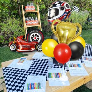 Car Race Balloons Race Car Party Decorations Helmets Tires Racer Balloons for Man Boy Kid Race Car Theme Party Two Fast Birthday Decorations Baby Shower Supplies (Race 1)