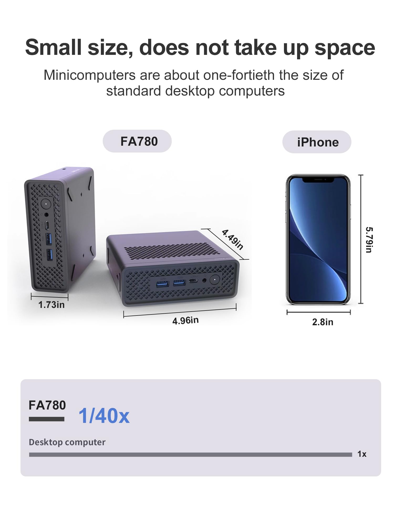 FEVM Mini Pc FN100 Mini Desktop Computer 12th Intel Alder Lake-N100(3.4GHz 18W TDP)4K@60Hz 3 Display, ALT Mode USB-C Port, Dual Nic(2.5G+1G), Windows 11 Pro, 8GB RAM+256GB NVME SSD, AX201 WIFI6, BT5.2