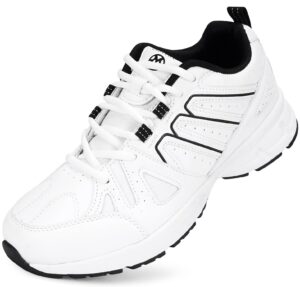 women cross trainer walking shoes fitness with arch support white black