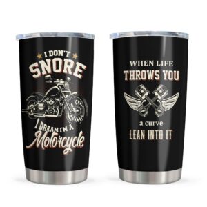 motorcycle gifts for men/women, best gifts for motorcycle riders, father’s day motorcycle gifts for dad/husband, motorcycle lovers gift ideas, motorcycle biker/racer/driver gift tumbler 20oz 1pc