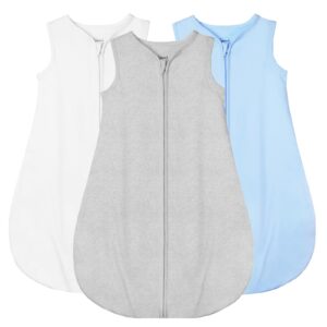 sosomi sleep sack 3-pack 100% organic cotton wearable blanket kids 0.5 tog toddler sleeping bag sleeveless baby sleep sack 0-6 months baby swaddle blanket 2-way zipper toddler sleeping sack s size