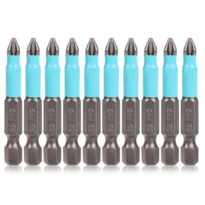 10 pcs phillips head drill bit magnetic phillips screwdriver bit set ph2 phillips bits set non-slip cross head electric screwdriver bits set, 1/4 inch hex shank 2inch/50mm