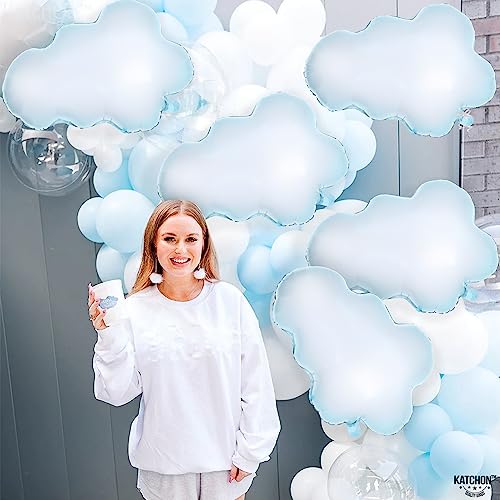 KatchOn, Huge Cloud Balloons Set - 30 Inch, Pack of 5 | Cloud Balloons Kit for Cloud 9 Party Decorations | Cloud Balloon Party Supplies for Happy Cloud Baby Shower Decorations, Sky Party Decorations