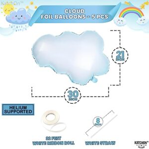 KatchOn, Huge Cloud Balloons Set - 30 Inch, Pack of 5 | Cloud Balloons Kit for Cloud 9 Party Decorations | Cloud Balloon Party Supplies for Happy Cloud Baby Shower Decorations, Sky Party Decorations