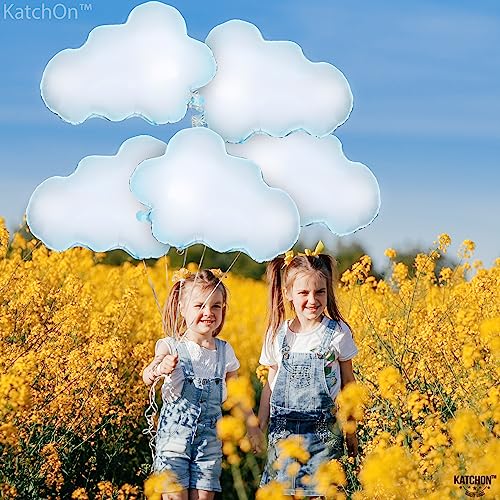 KatchOn, Huge Cloud Balloons Set - 30 Inch, Pack of 5 | Cloud Balloons Kit for Cloud 9 Party Decorations | Cloud Balloon Party Supplies for Happy Cloud Baby Shower Decorations, Sky Party Decorations