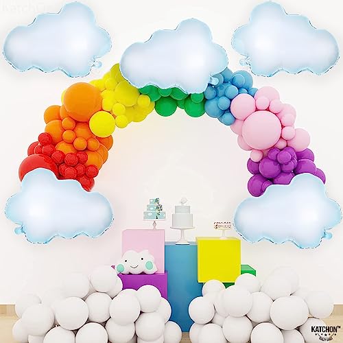 KatchOn, Huge Cloud Balloons Set - 30 Inch, Pack of 5 | Cloud Balloons Kit for Cloud 9 Party Decorations | Cloud Balloon Party Supplies for Happy Cloud Baby Shower Decorations, Sky Party Decorations