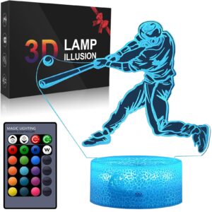 baseball gifts, baseball gifts for boys 16 colors baseball lamp baseball stuff room décor teen girls girl room décor kids bedroom décor birthday christmas gifts room decoration 6-8 8-12 12-14 years