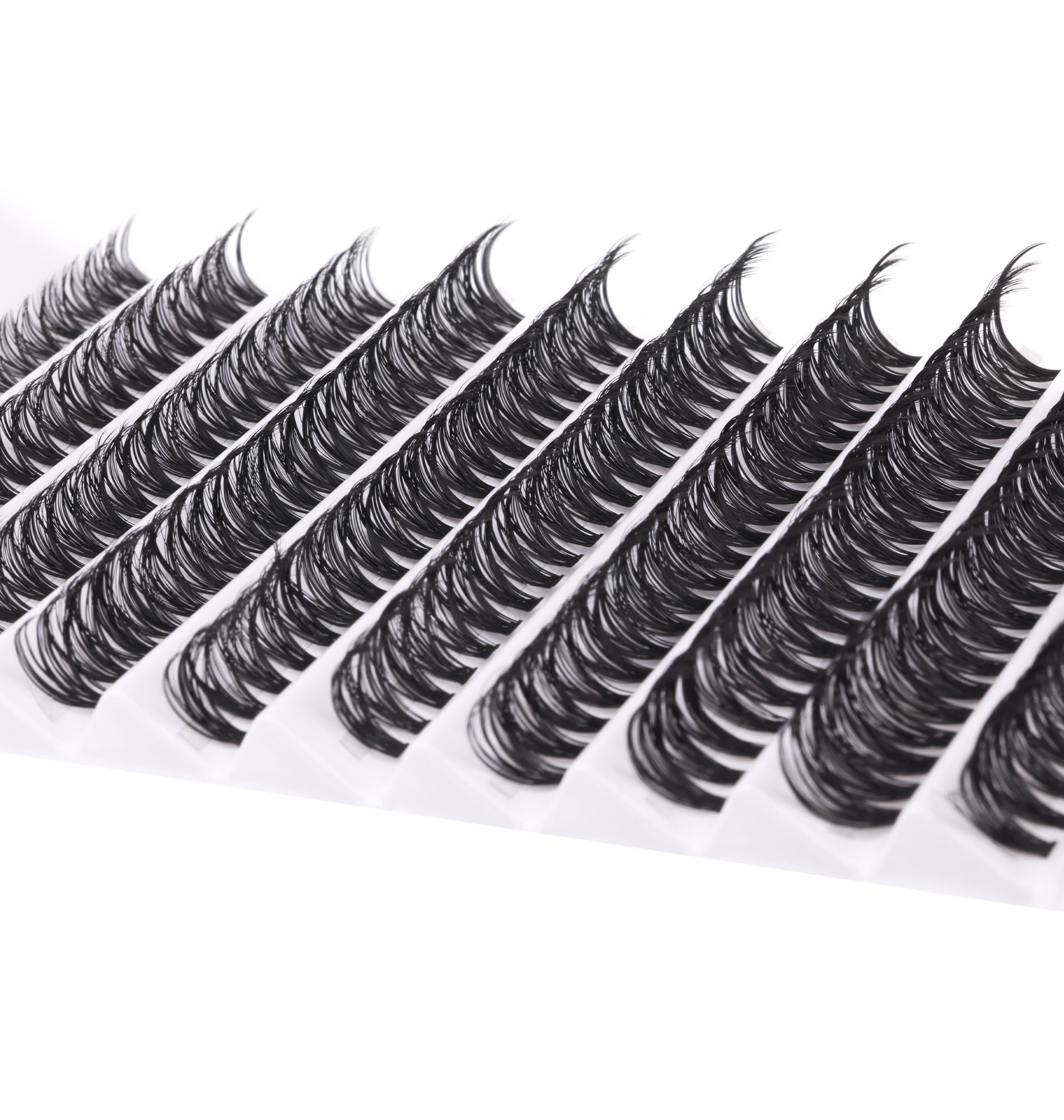 Cluster Lashes Wispy Natural Look Individual Lashes 200pcs D Curl DIY Cluster Eyelash Extension 9-16mm Mixed Tray 3D Volume Faux Mink Cluster Lashes by ZANLUFLY