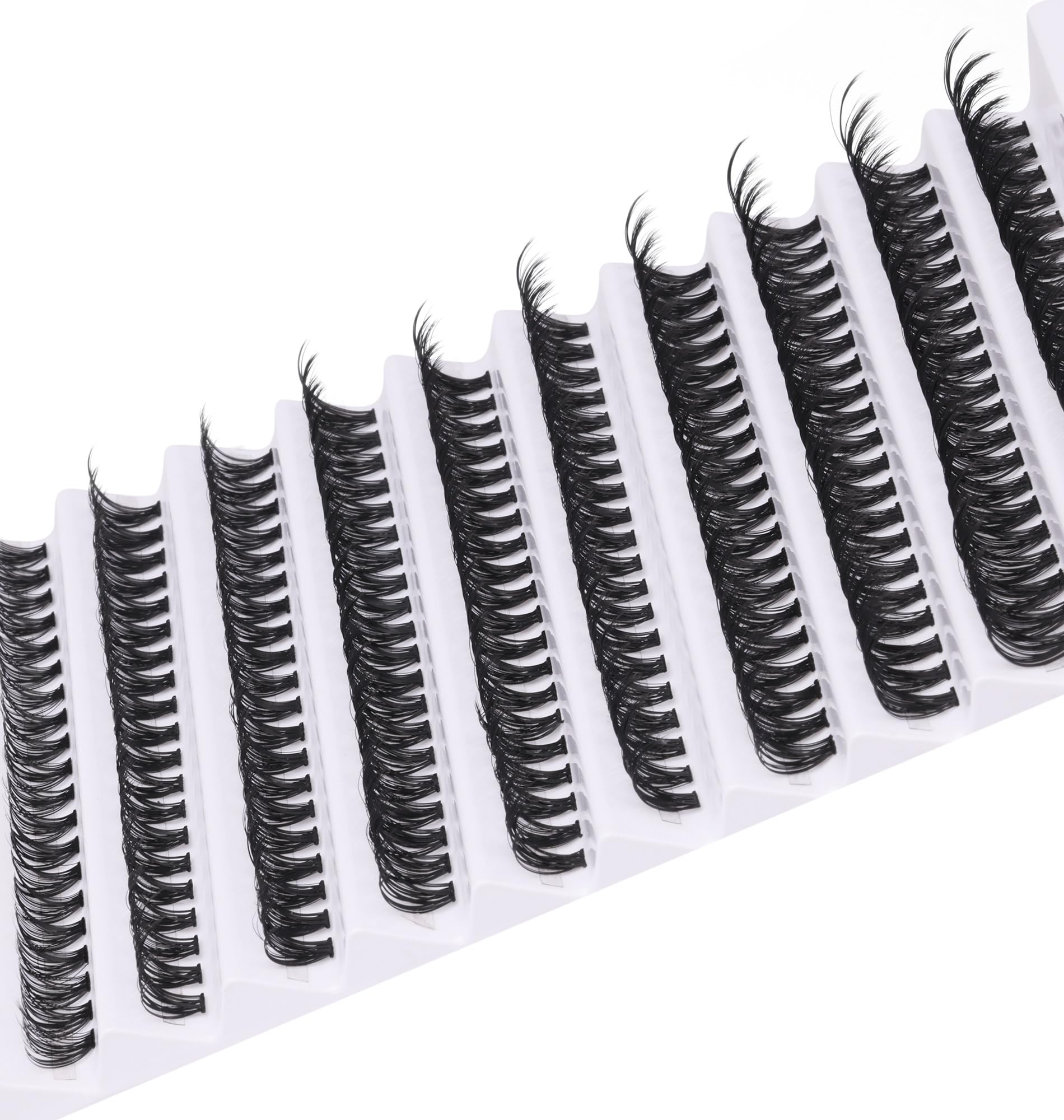 Cluster Lashes Wispy Natural Look Individual Lashes 200pcs D Curl DIY Cluster Eyelash Extension 9-16mm Mixed Tray 3D Volume Faux Mink Cluster Lashes by ZANLUFLY